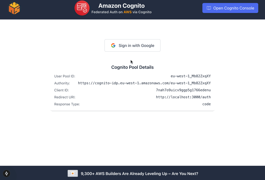 Federated Authentication with Amazon Cognito